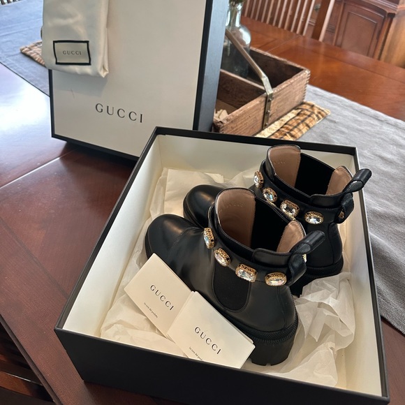Gucci | Shoes | Gucci Boots With Gold Strap | Poshmark